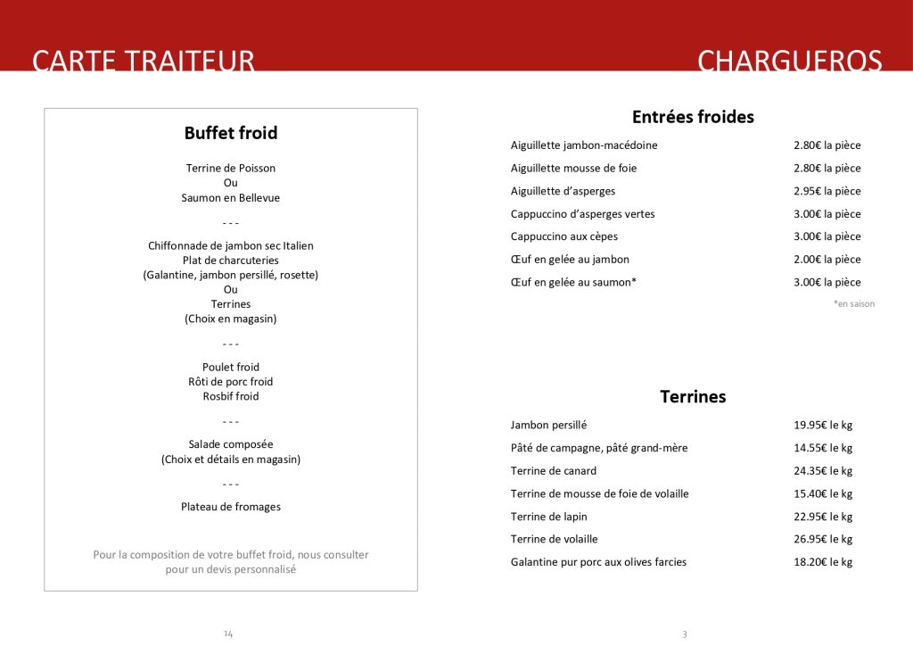 Traiteur - Boucherie Charcuterie Traiteur Chargueros & Associés